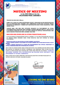 NOTICE OF MEETING to the MCO Officers for the FRANCHISE-WIDE ASSEMBLY ...