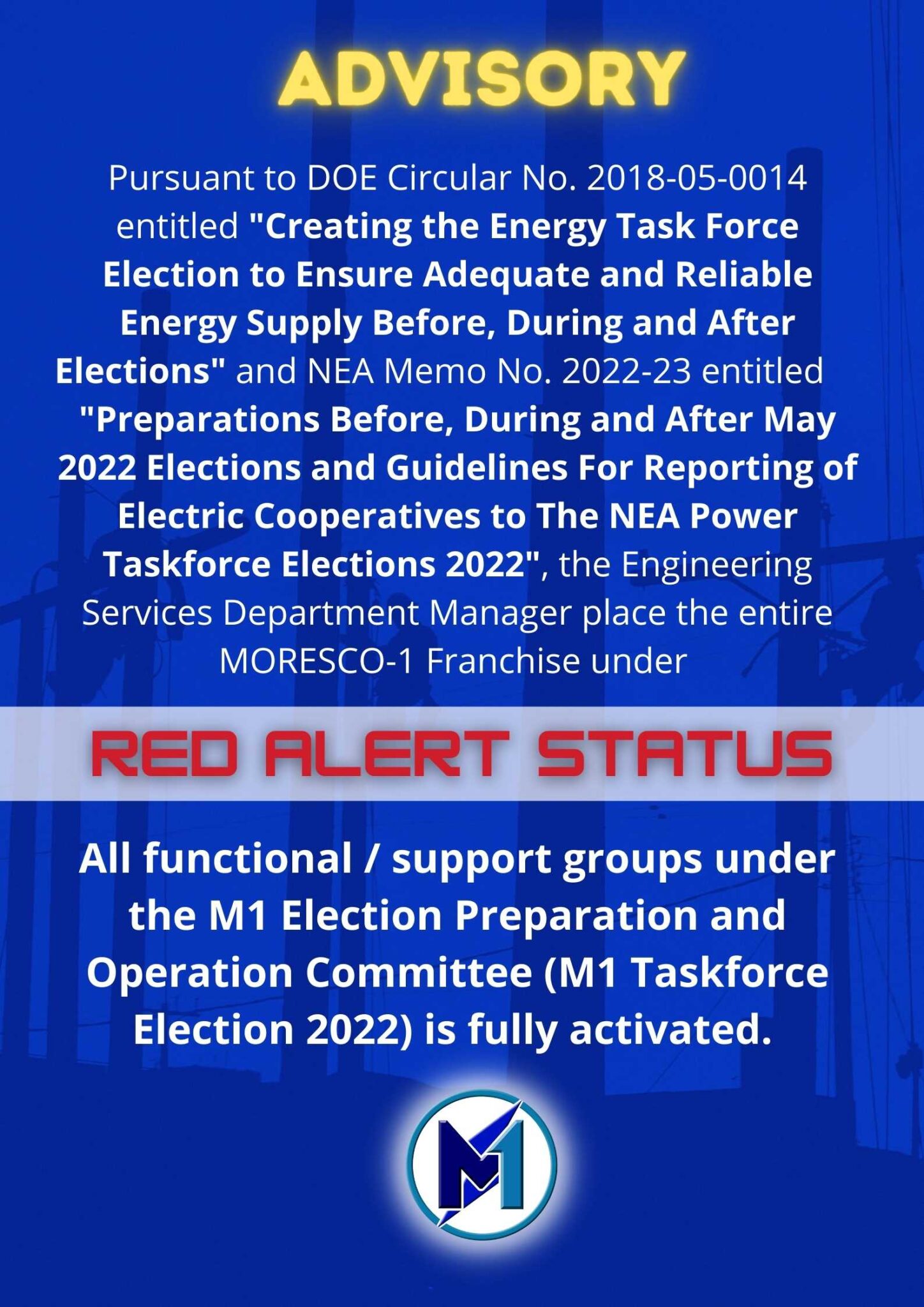 The NEA Power Taskforce Elections 202 declares RED ALERT – MORESCO-1