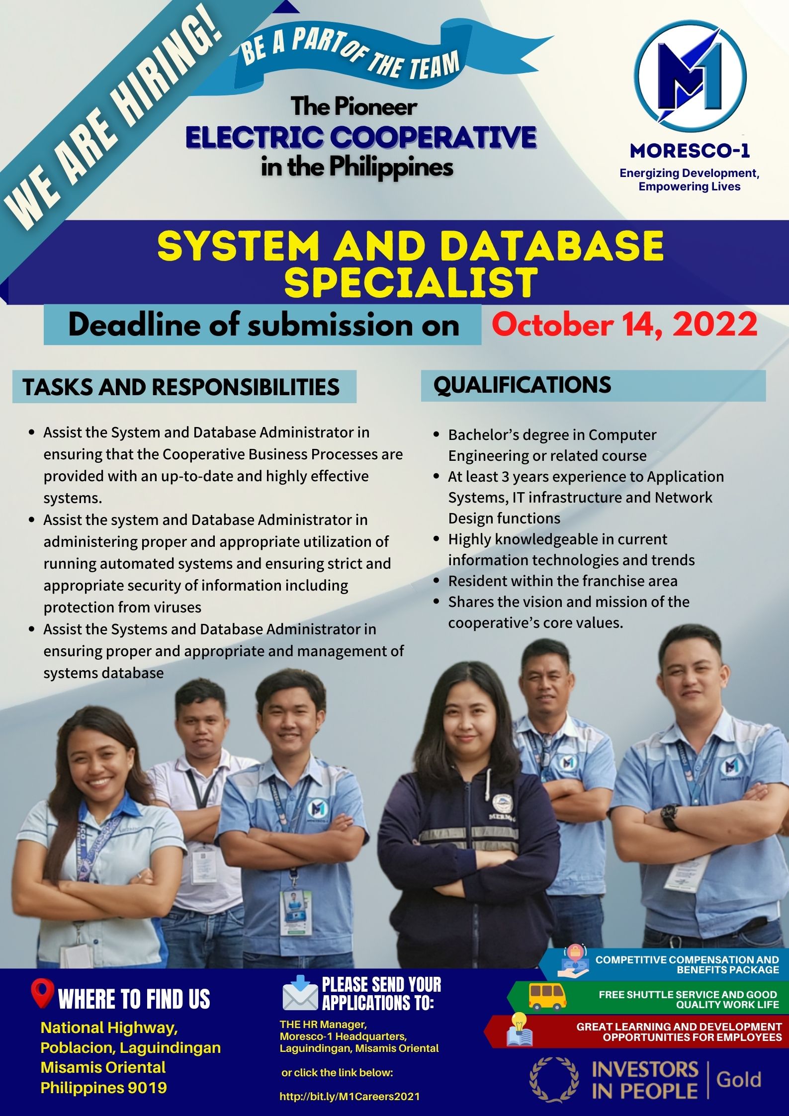 We are Hiring! — SYSTEM AND DATABASE SPECIALIST – MORESCO-1