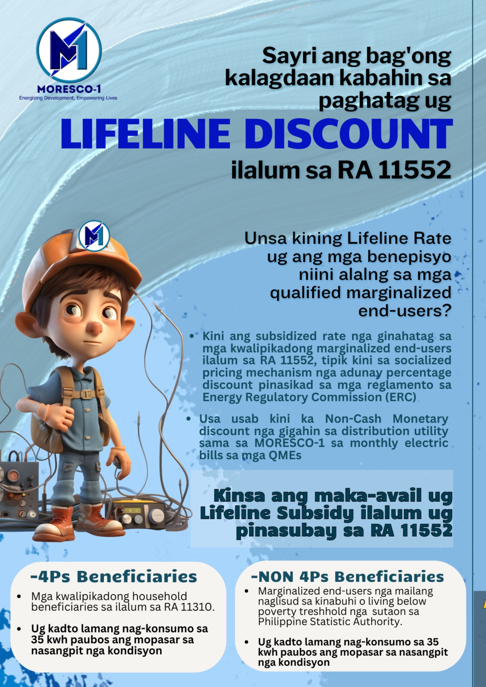 Lifeline Subsidy Rate campaign is on – MORESCO-1
