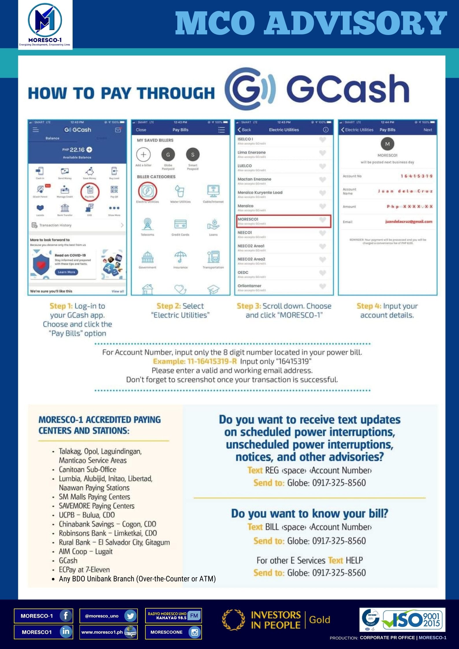 UNSAON PAG BAYAD SA ELECTRIC BILL PINAAGI SA GCASH? – MORESCO-1