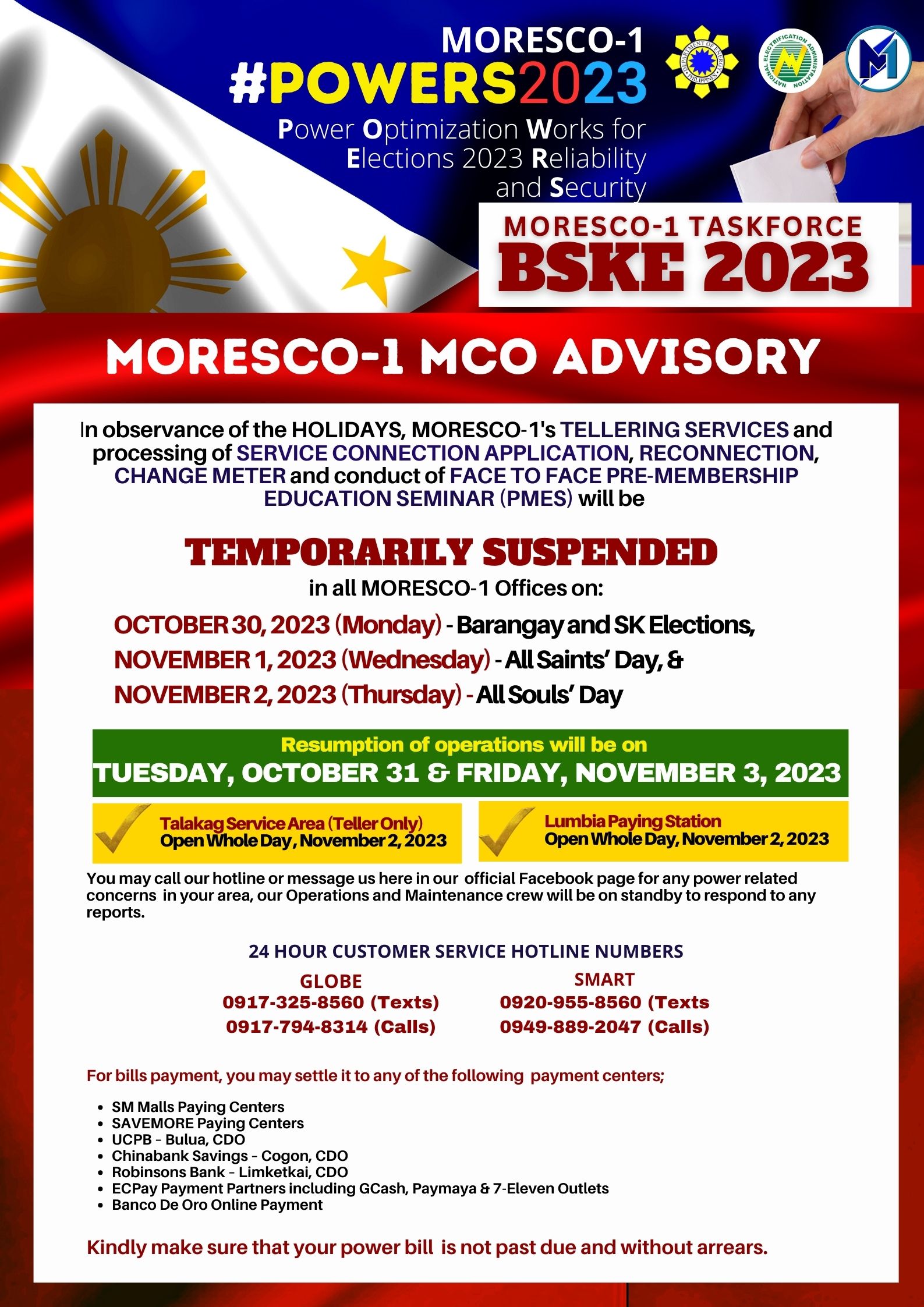 MORESCO-1 TASKFORCE BSKE 2023 MCO ADVISORY – MORESCO-1
