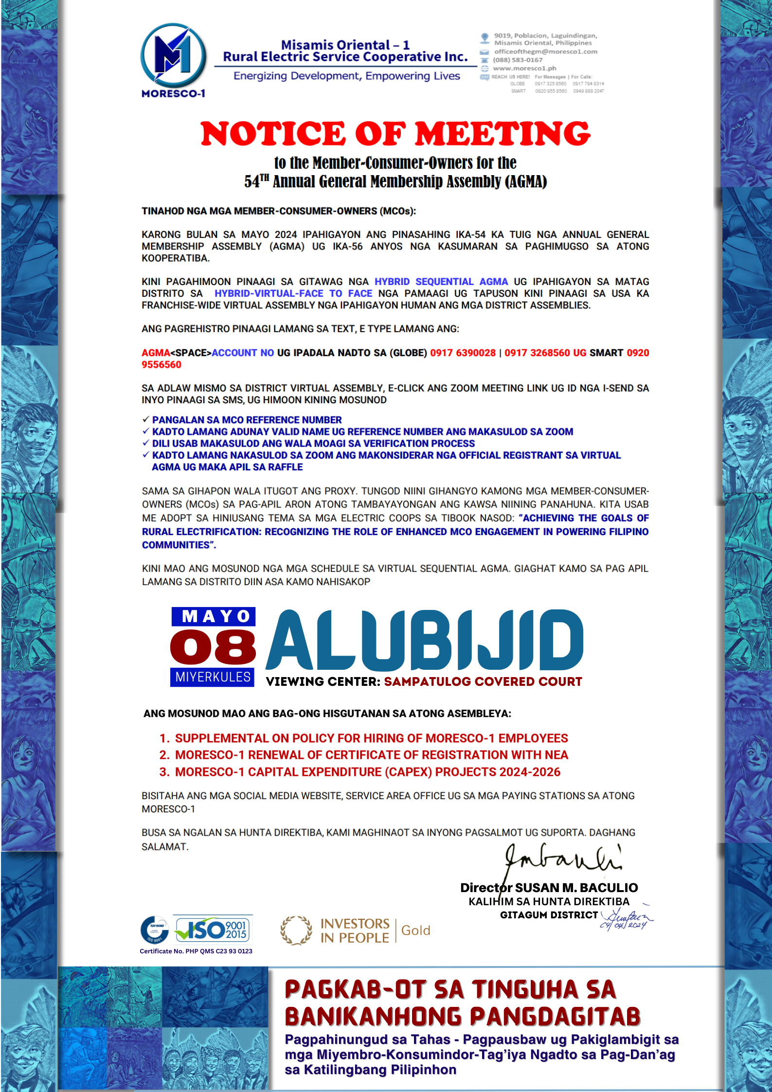 2024 MORESCO-1’S HYBRID SEQUENTIAL AGMA – D8 – ALUBIJID – MAYO 8 ...