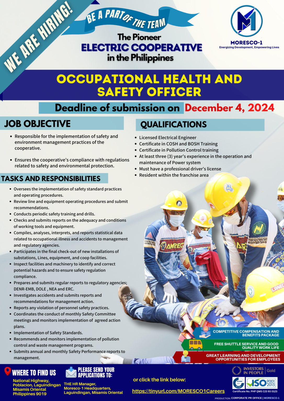 NOTICE OF HIRING : OCCUPATIONAL HEALTH AND SAFETY OFFICER – MORESCO-1